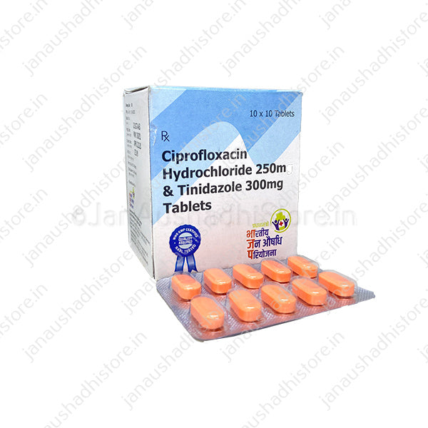 Ciprofloxacin 250mg and Tinidazole 300mg Tablets – Jan Aushadhi Vitran